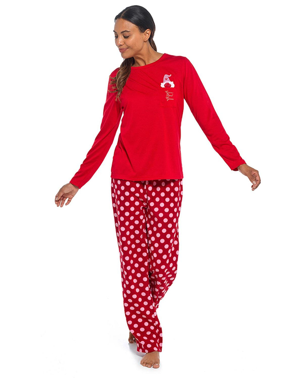 Follow That Dream Womens Red Gnome Pyjamas – Slumber Hut