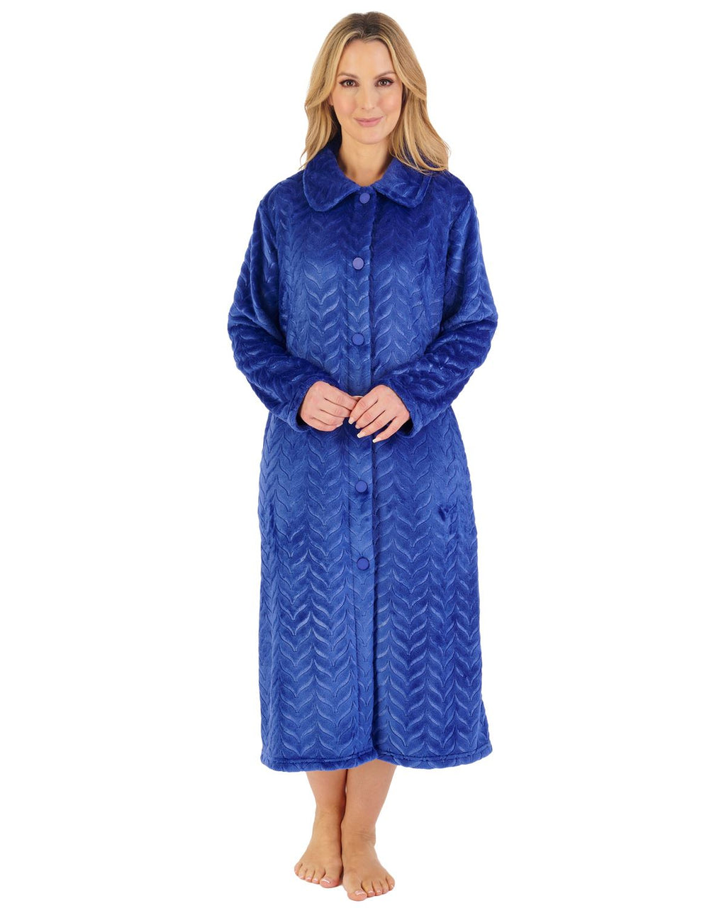 Slenderella Womens Embossed Button Dressing Gown – Slumber Hut
