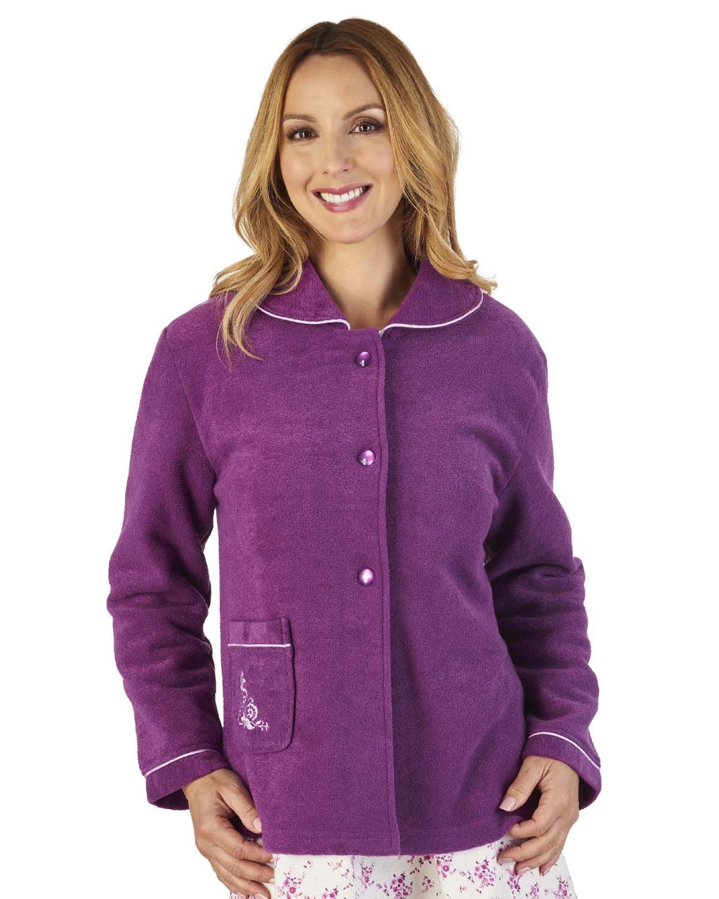 Slenderella Womens Boucle Fleece Bed Jacket – Slumber Hut