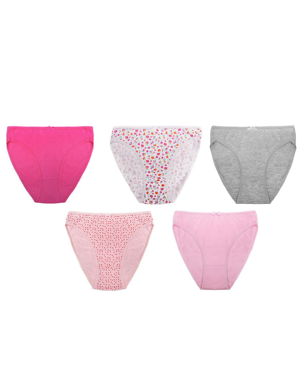 Anucci Womens 5 Pack Pink Floral High Leg Briefs – Slumber Hut