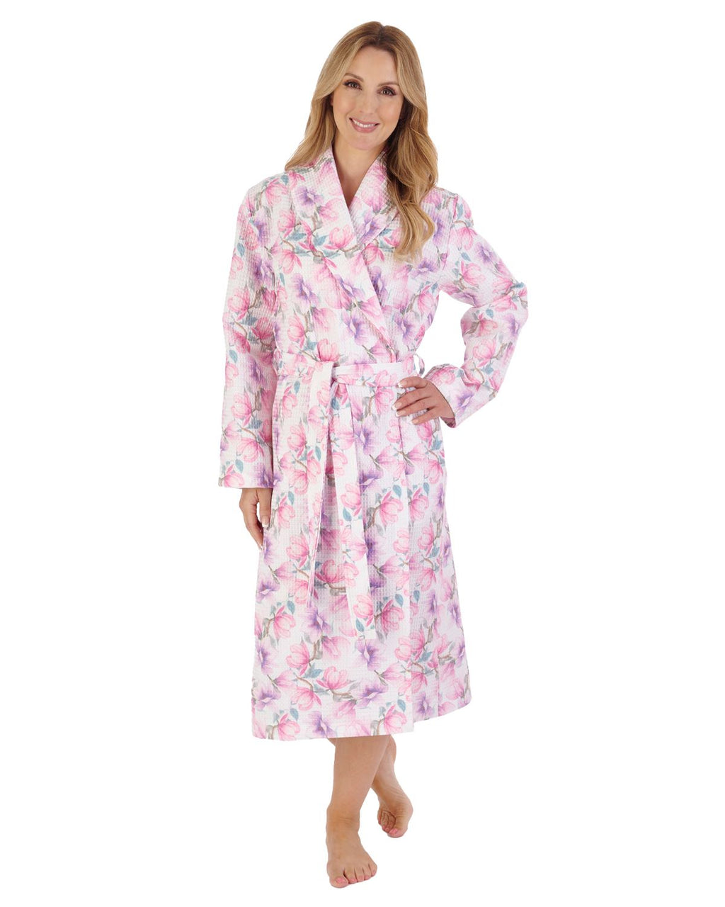 Slenderella Womens 46" Printed Waffle Wrap Dressing Gown – Slumber Hut