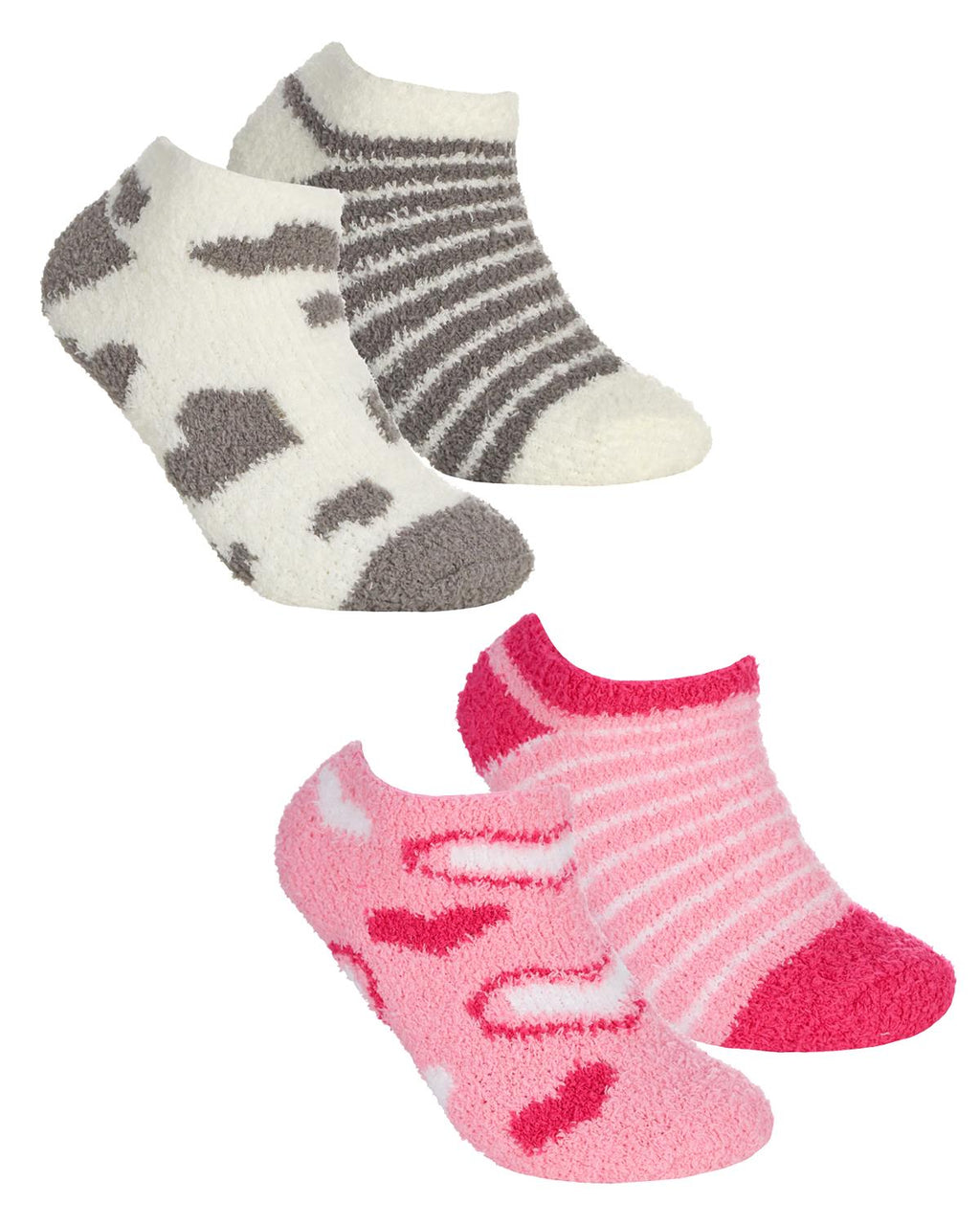 Forever Dreaming 4 Pack Womens Heart Cosy Trainer Socks – Slumber Hut