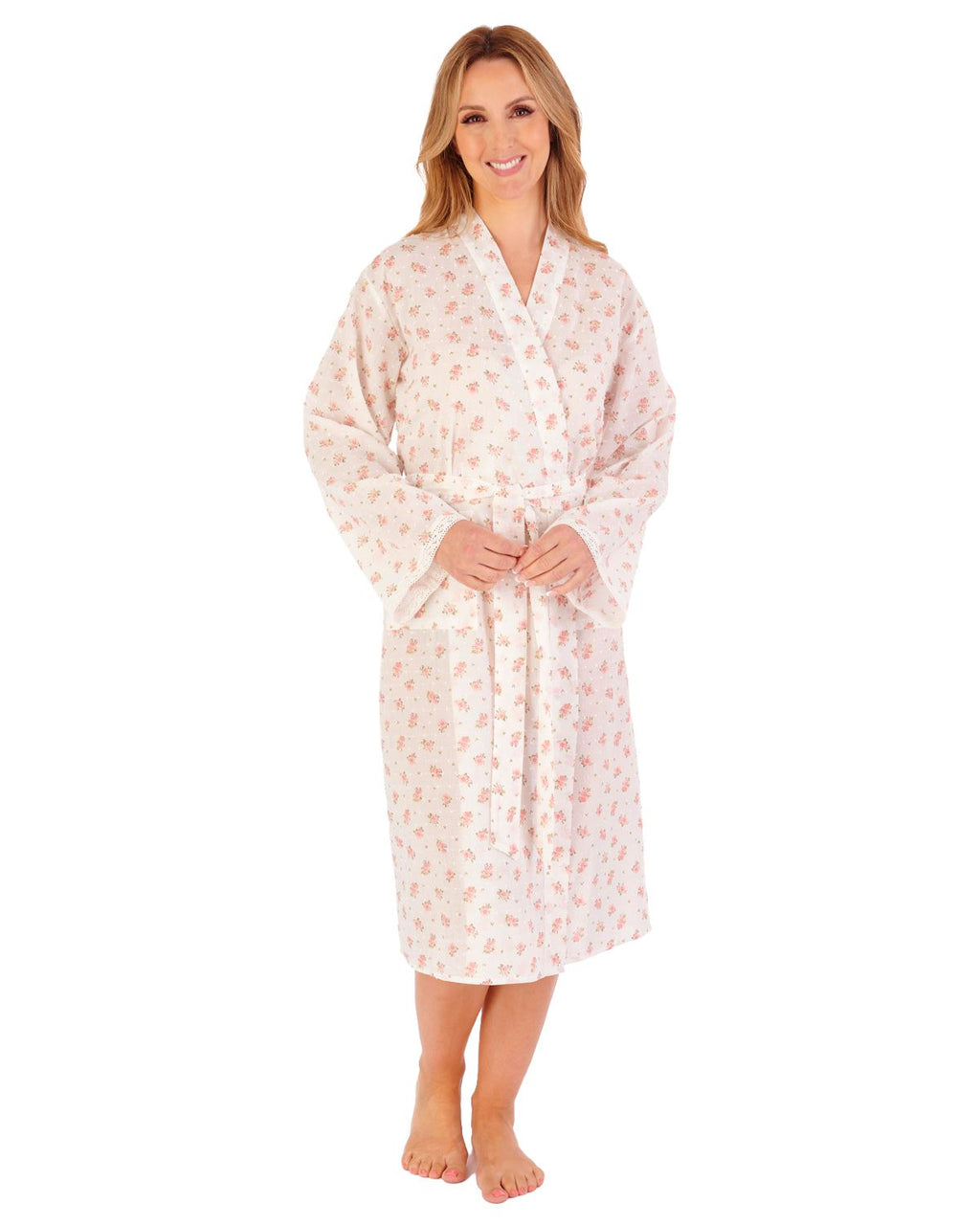 Slenderella Womens 45" Floral Dobby Spot Woven Robe – Slumber Hut