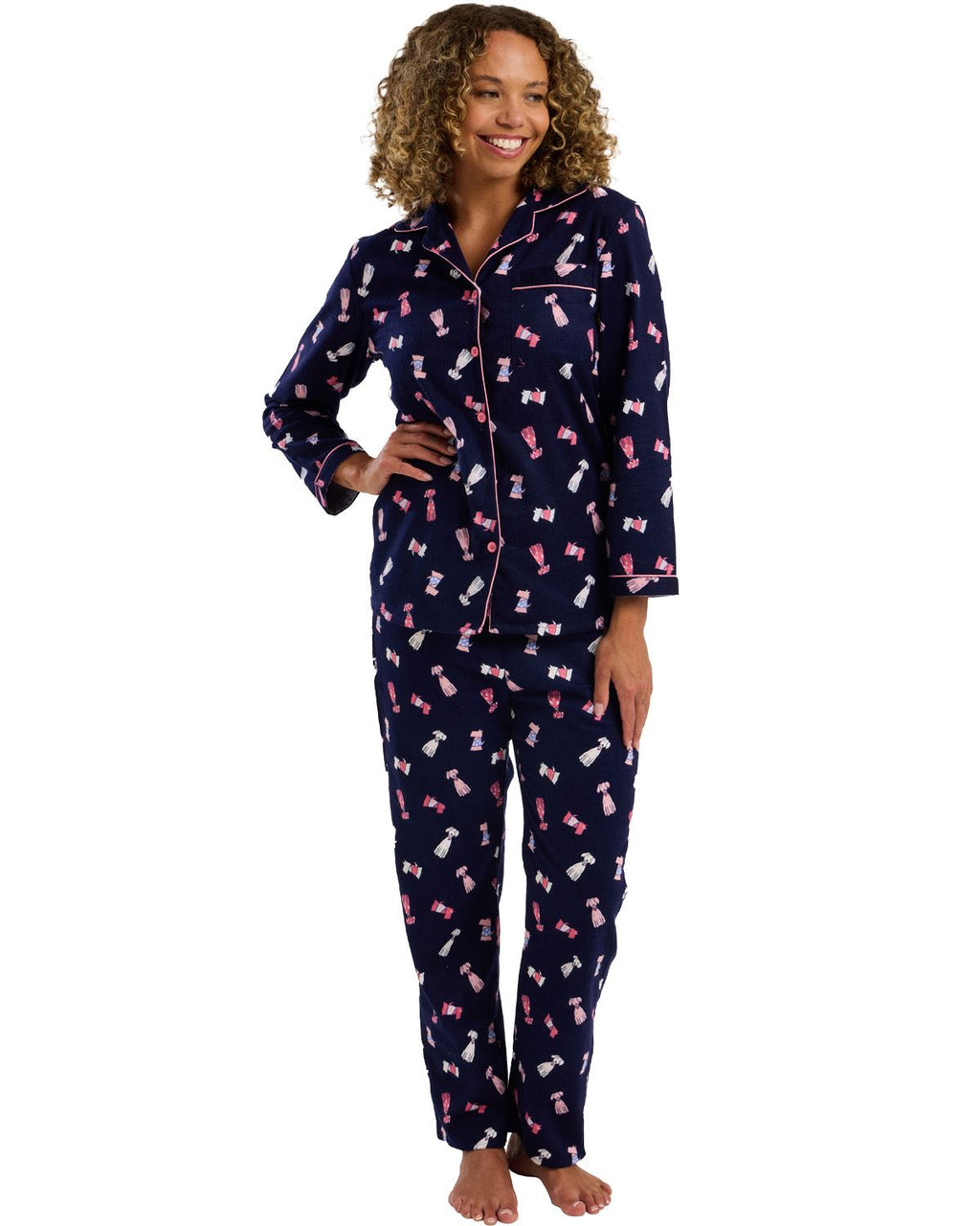 Indigo Sky Womens Cute Dog Wincey Pyjamas – Slumber Hut