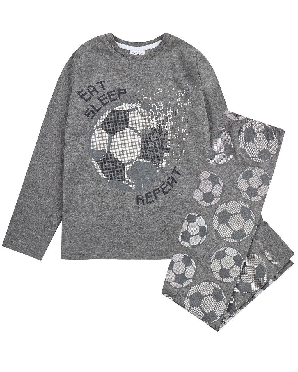 Boys Grey Football Long Pyjamas – Slumber Hut