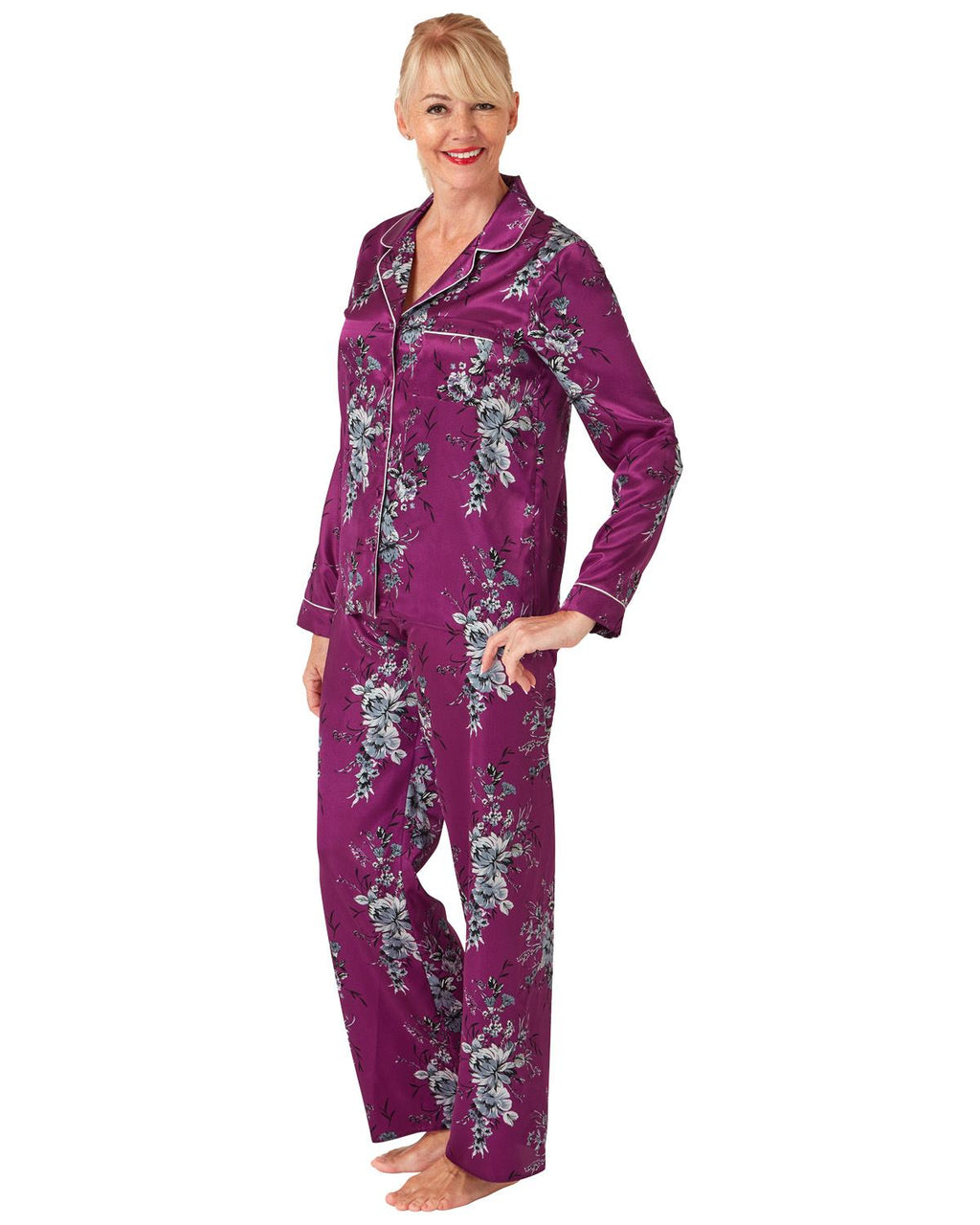 Marlon Womens Satin Long Pyjamas – Slumber Hut