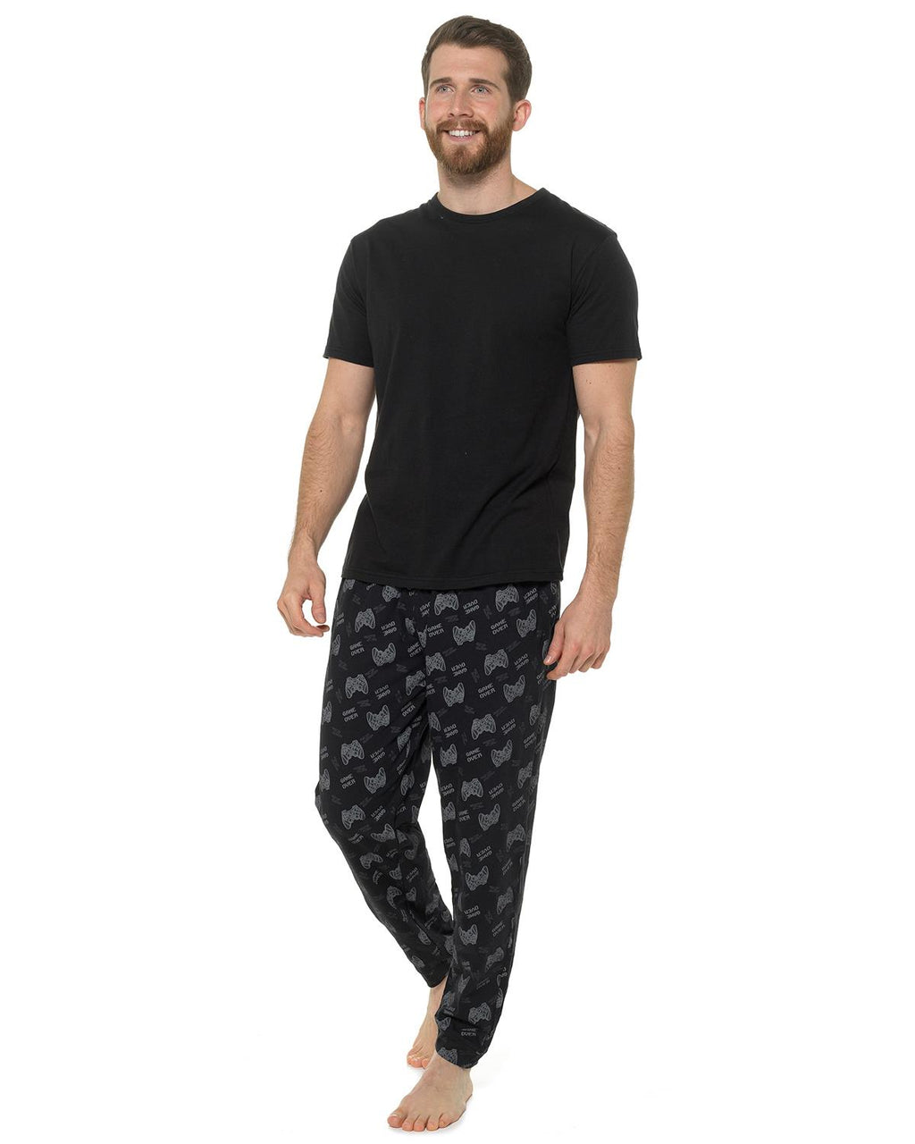 Foxbury Mens Black Gaming Pyjamas – Slumber Hut