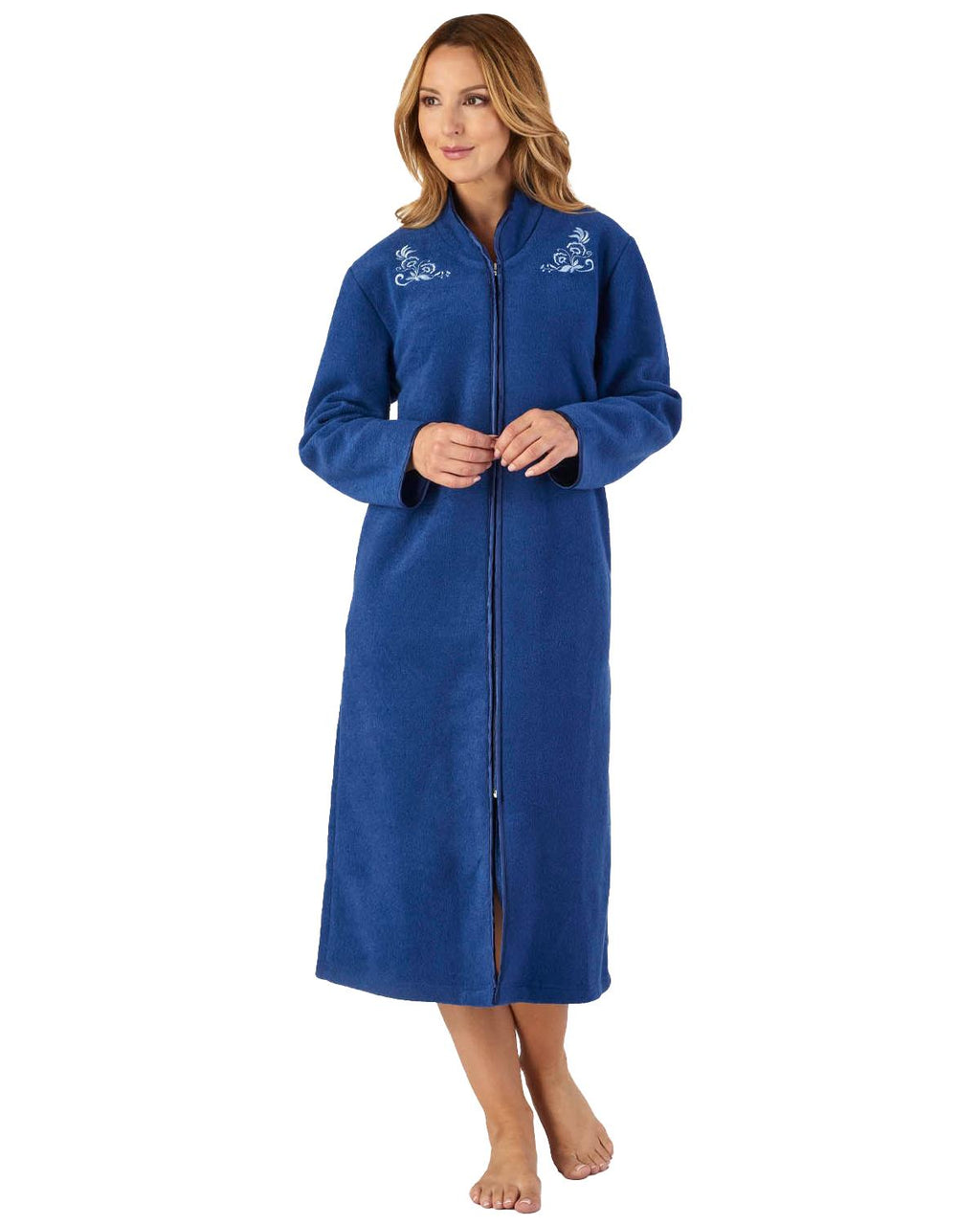 Slenderella Womens Boucle Fleece Zip Dressing Gown – Slumber Hut