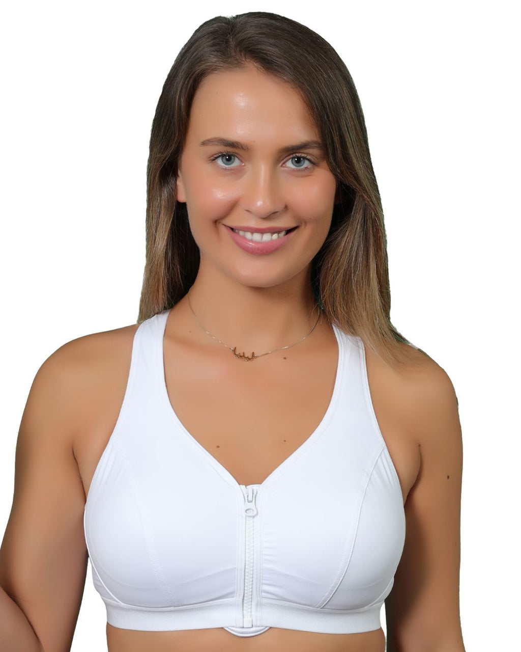 Gemm Womens Zip Sports Bra - White – Slumber Hut